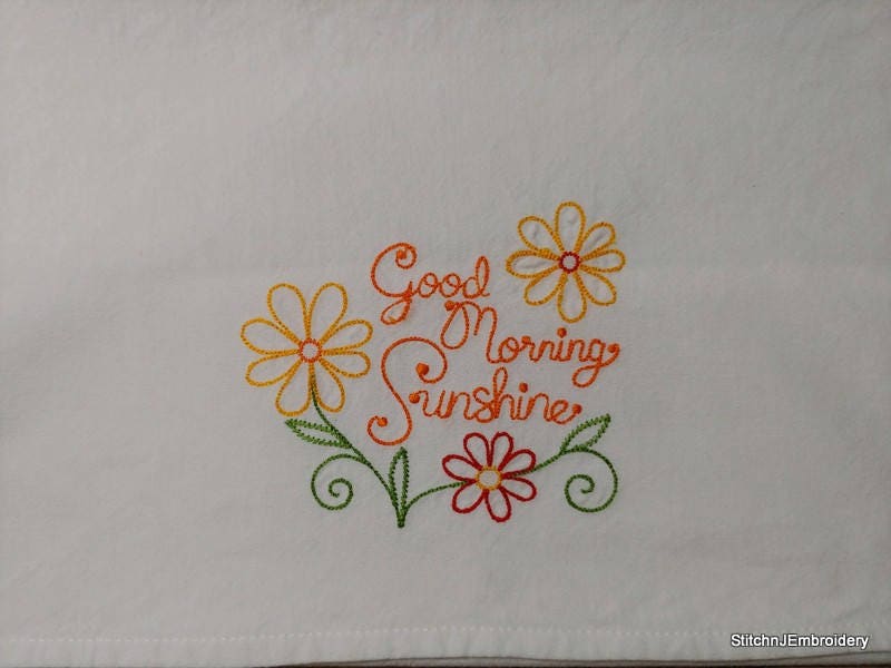 Good Morning Sunshine White Cotton Kitchen Tea Towel - Etsy