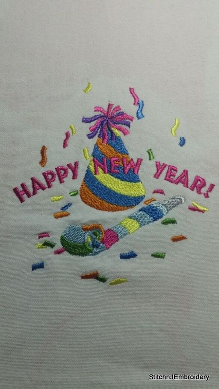 Happy New Year White Cotton Kitchen Tea Towel - Etsy