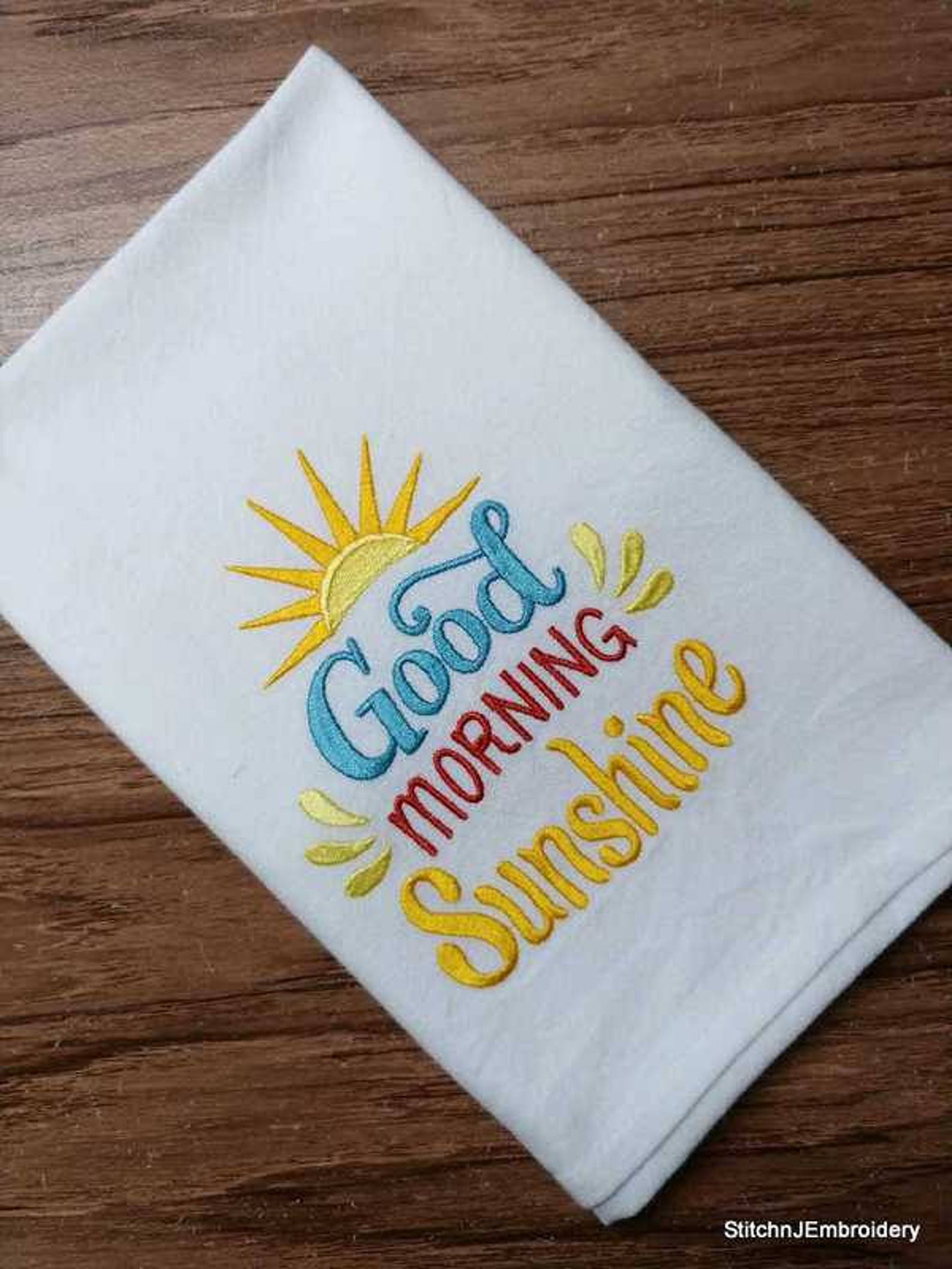 Good Morning Sunshine White Cotton Kitchen Tea Towel - Etsy