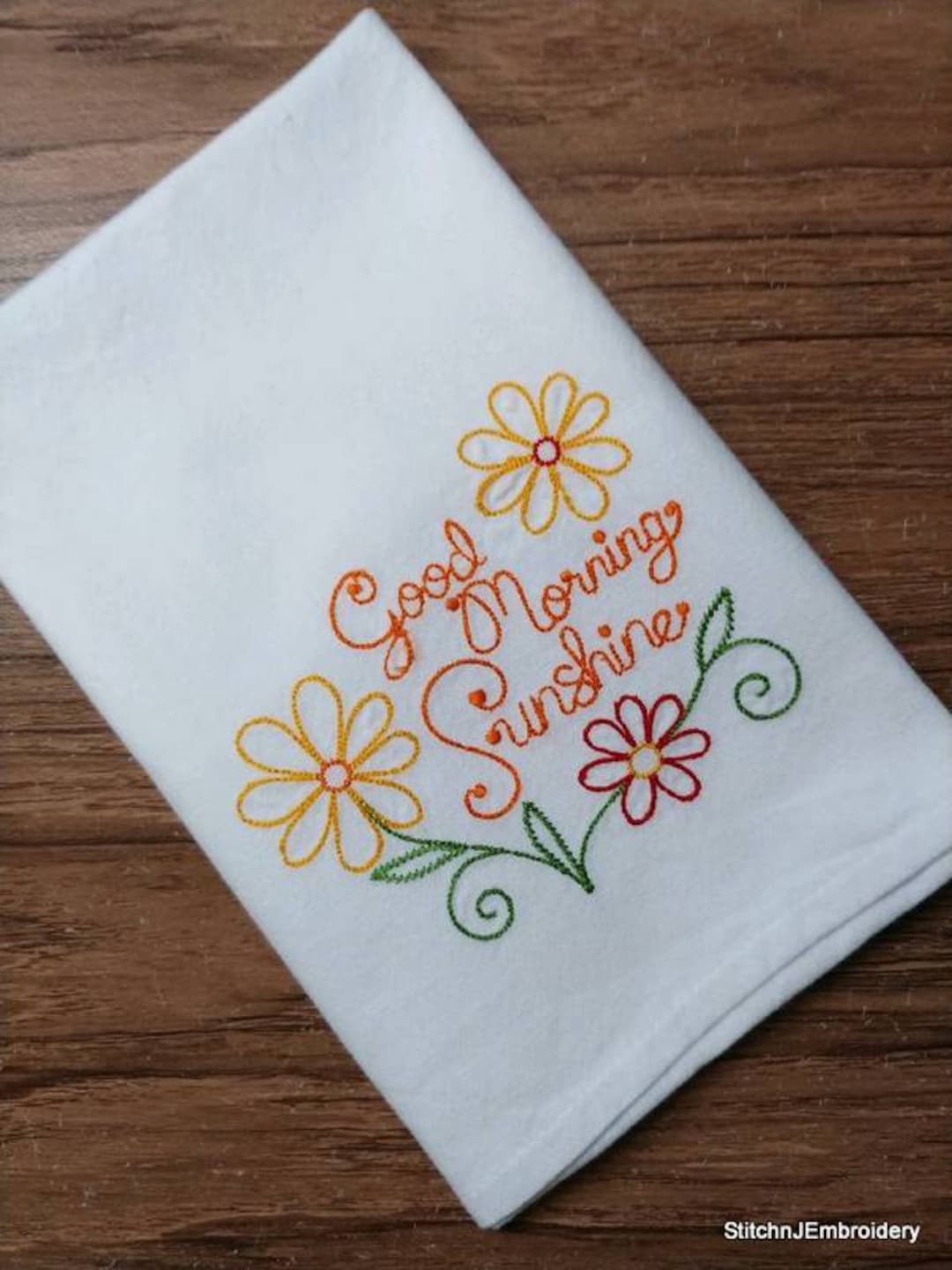 Good Morning Sunshine White Cotton Kitchen Tea Towel - Etsy