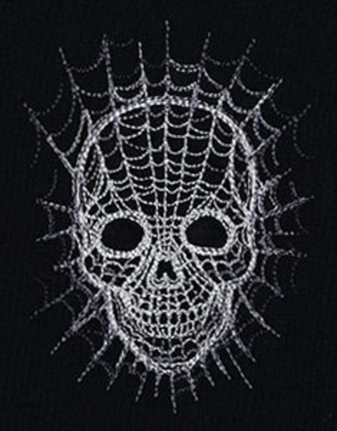 SPIDER WEB SKULL on Black Cotton Kitchen Tea Towel - Etsy