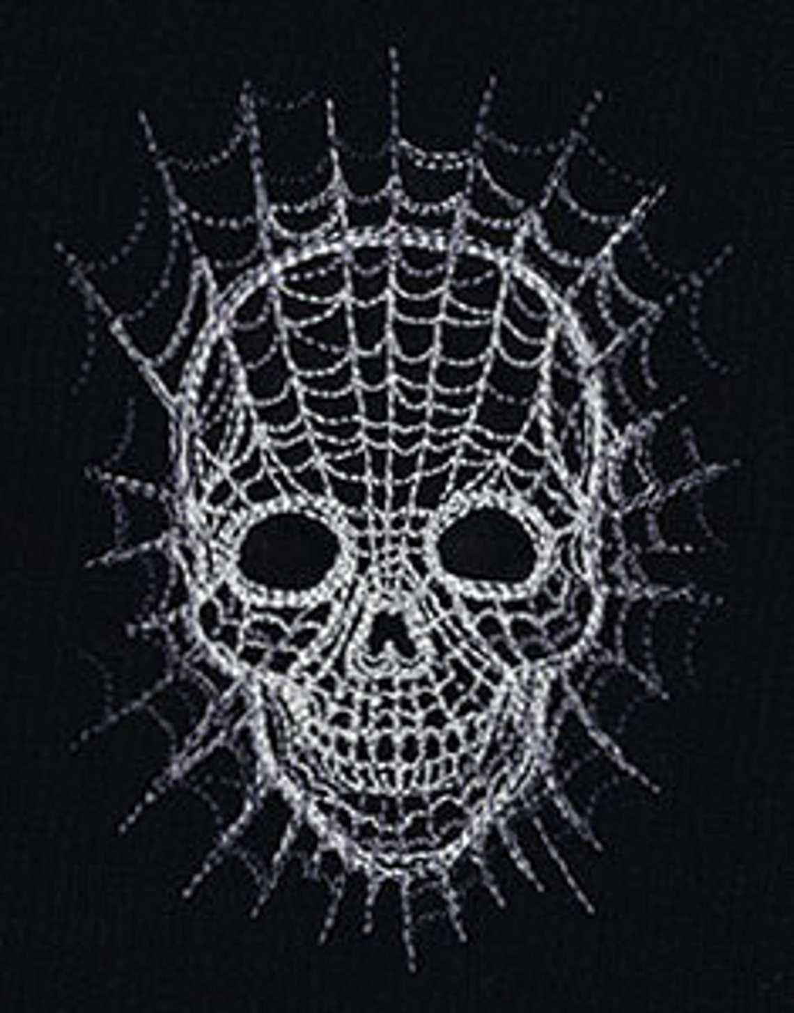 SPIDER WEB SKULL on Black Cotton Kitchen Tea Towel - Etsy