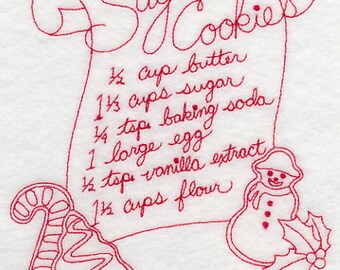 Sugar Cookie Recipe - Machine Embroidery Design - Etsy