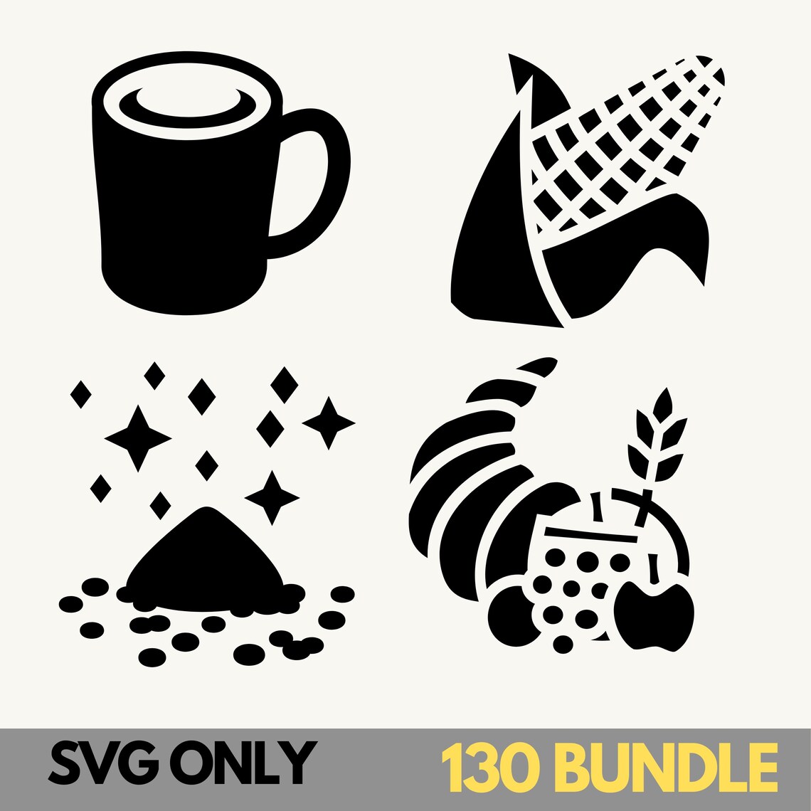 Food SVG Bundle, Kitchen Svg Cut Files, Fruit Svg, Vegetable Svg, Snack ...