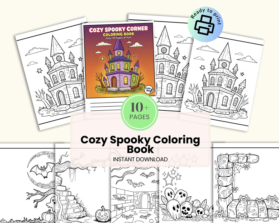 Educational Coloring Book | Spooky Fun, Kids Activities (PDF Pattern ...