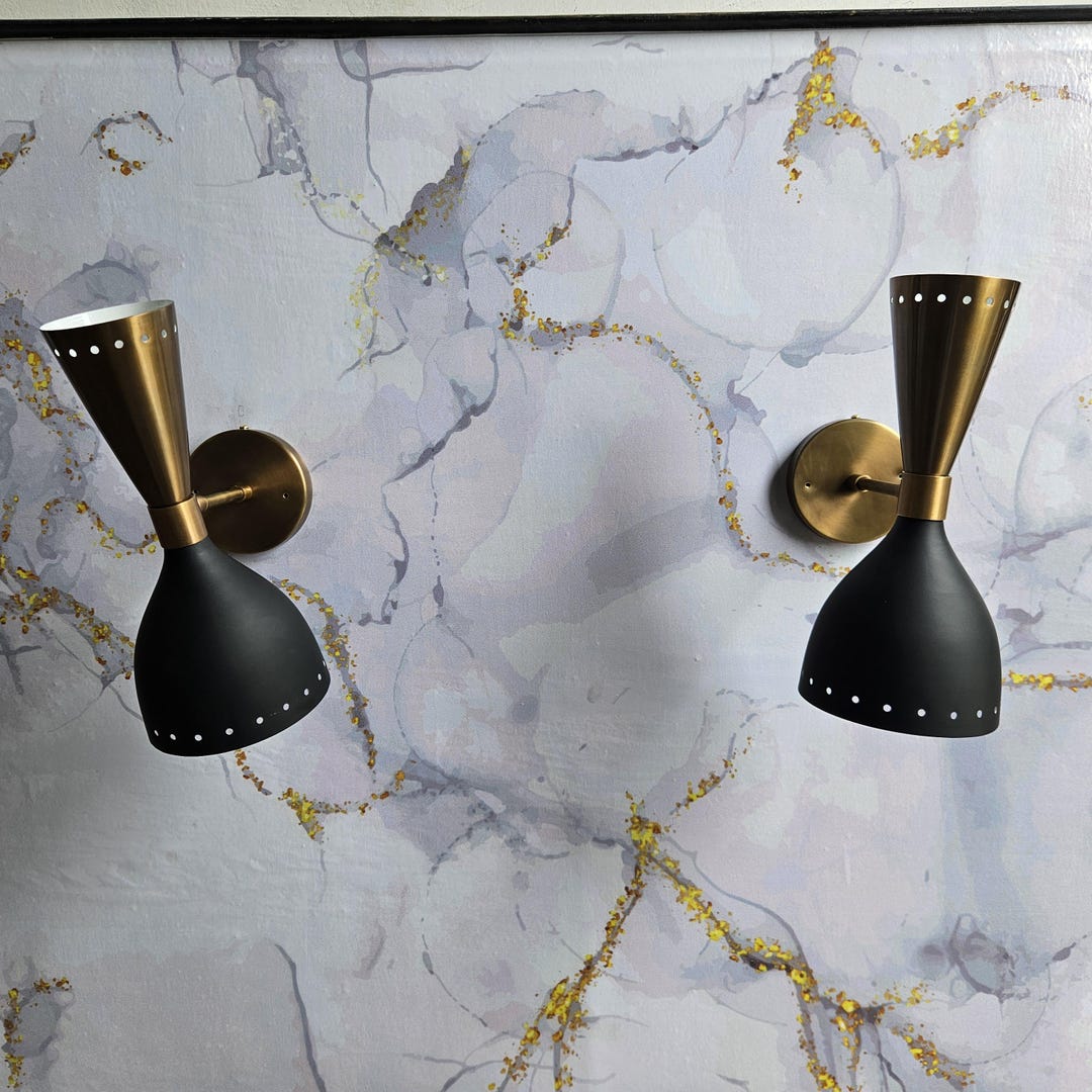 Pair of 1950s Italian Diablo Wall Lights Stilnovo Style Wall Sconce ...