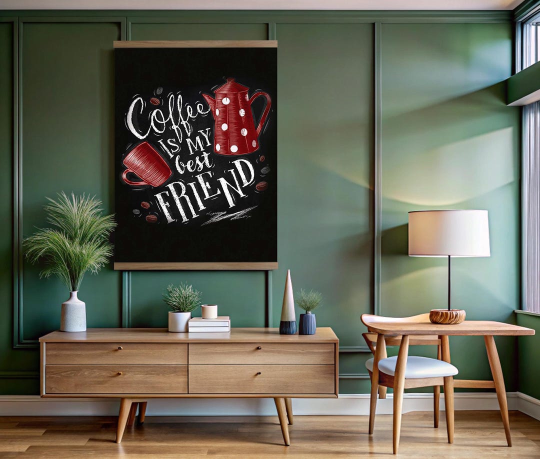 Coffee is My Best Friend Art Print, Modern Kitchen Poster (instant ...
