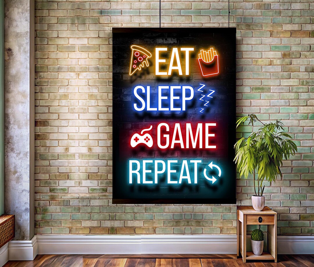 Games Neon Wall Tapestry, Gaming Wall Hanging , Custom Tapestry, Video ...