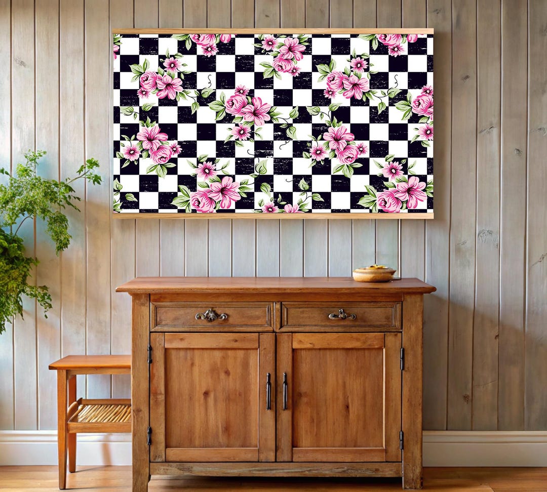 Checkered Wall Art, Sage Green Checker Art Print, Beige Printable Wall ...