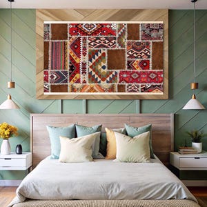 Vintage Patter Tapestry, Original Art on Tapestry, Urban Wall Hanging ...