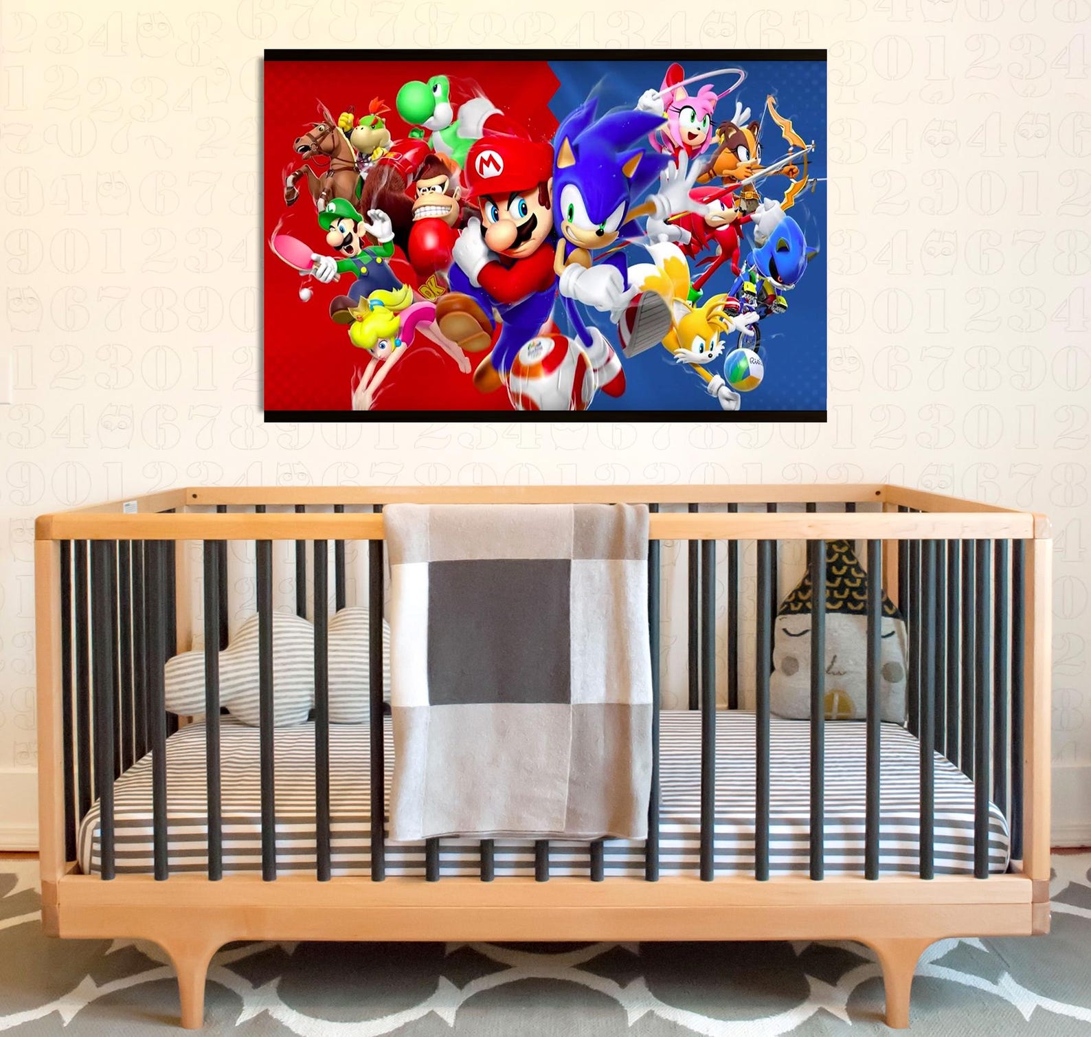 Sonic Wall Decor,tapestry Wall Art, Oversize Sonic Wall Decor,gamer ...