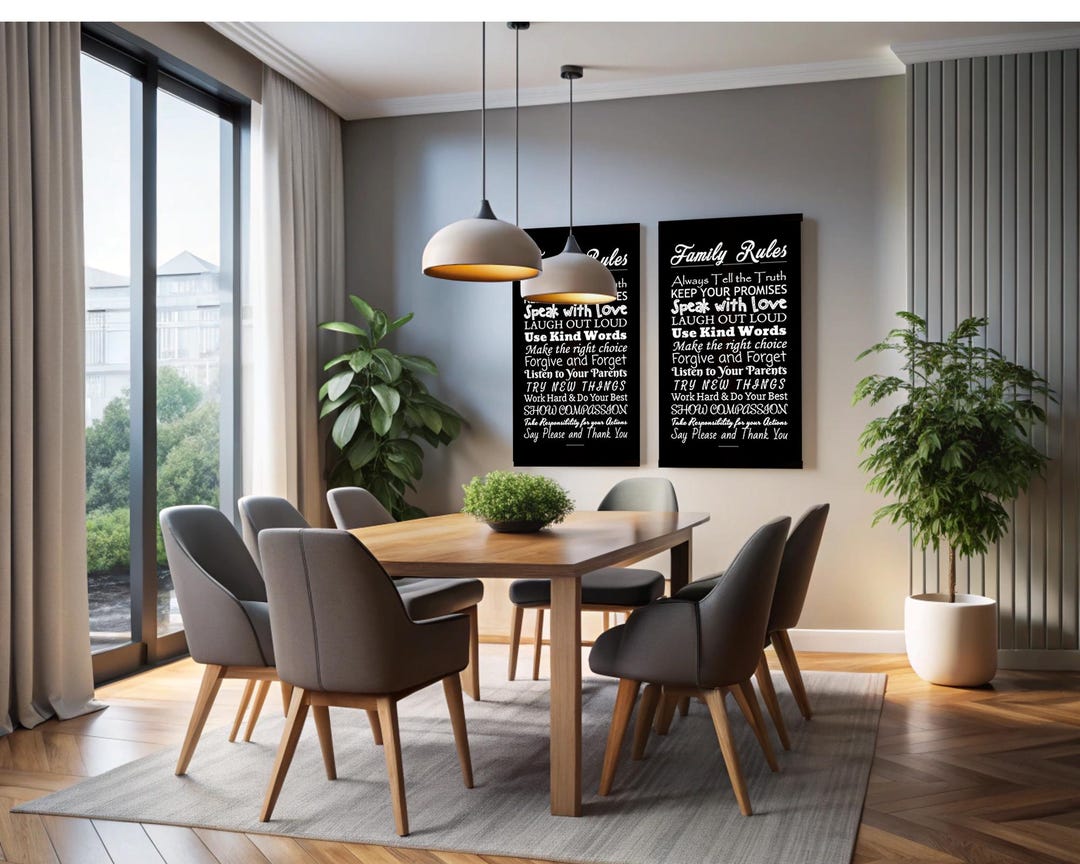 House Rules Wall Art, Retro Wall Art, Rules Art Print, Retro Quote ...