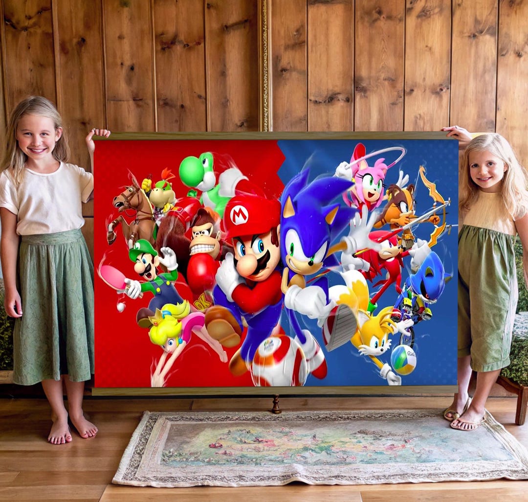 Sonic Wall Decor,tapestry Wall Art, Oversize Sonic Wall Decor,gamer ...