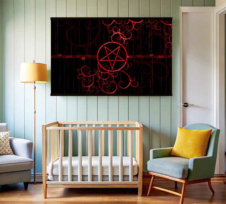 Witchcraft Tapestry: Pagan Gothic Pentagram, Sacred Geometry Woven ...