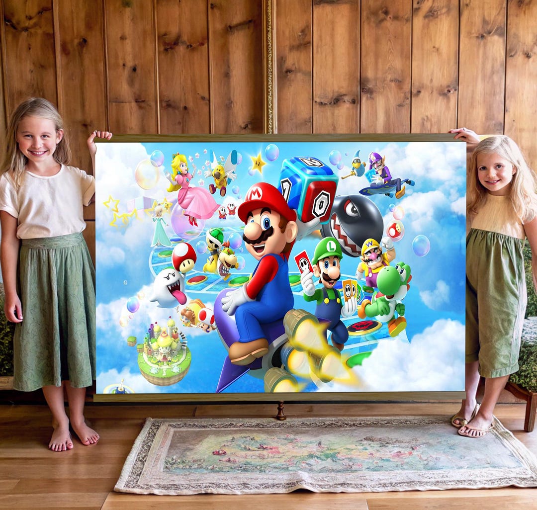 Super Mario Birthday Backdrop, Super Mario Birthday Party, Super Mario ...