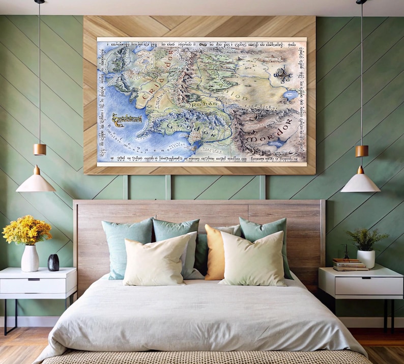 Lord of the Rings Map, Middle Earth Tapestry, Lord of Ring Earth, Earth ...