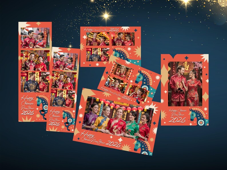 2026 Chinese New Year Photo Booth Template, Year of the Horse Photo ...