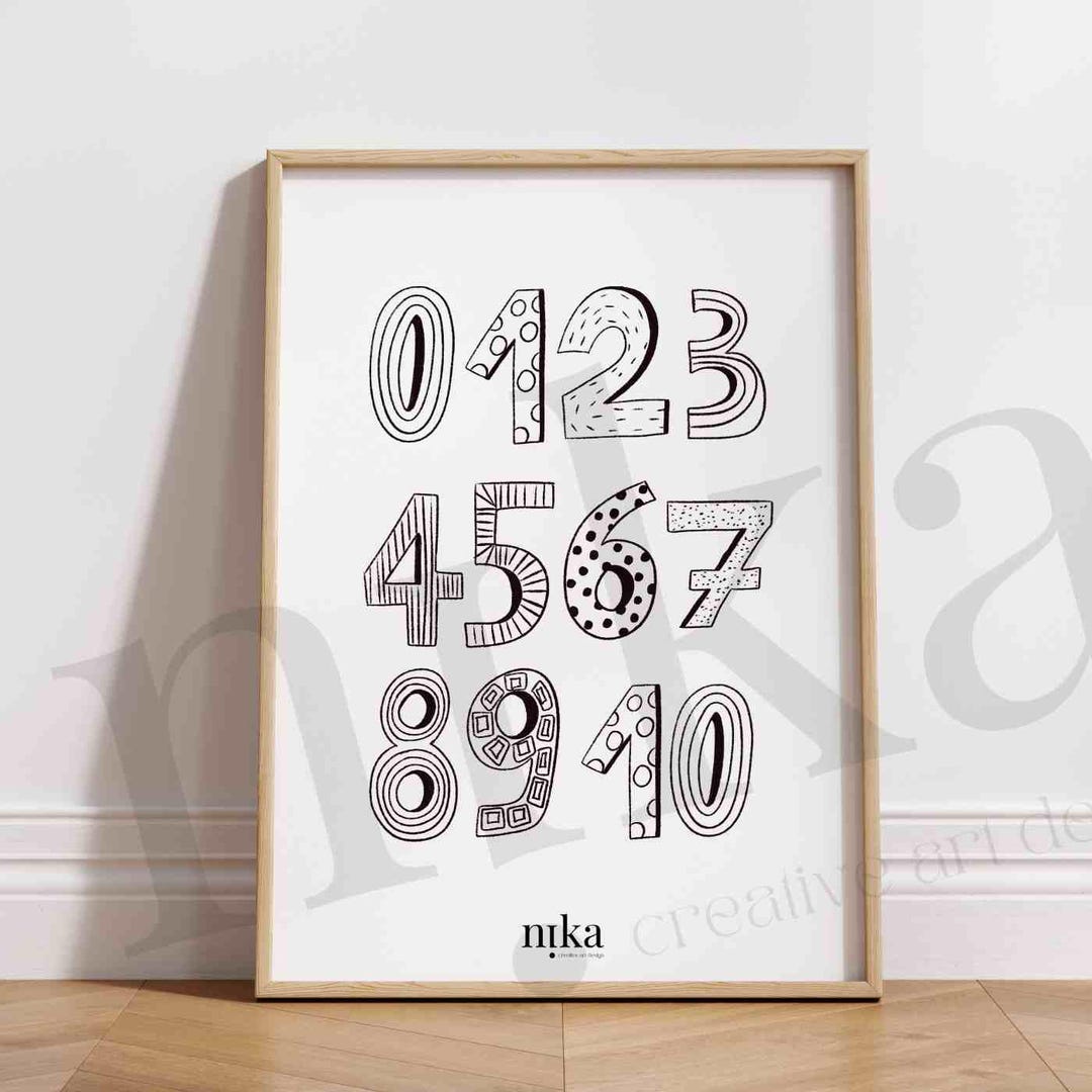 Numbers Nursery Wall Art, Cute Numbers for Boys and Girls, Nursery ...
