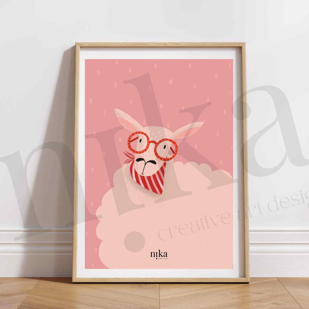 Popcorn Sheep Print, Illustration, Poster for Kids, Nursery Wall Decor ...