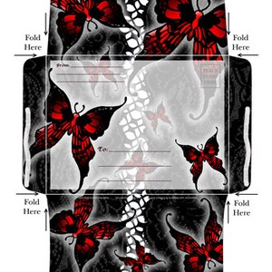 Printable Stationery Digital Download - Red Gothic Vampire Butterflies ...