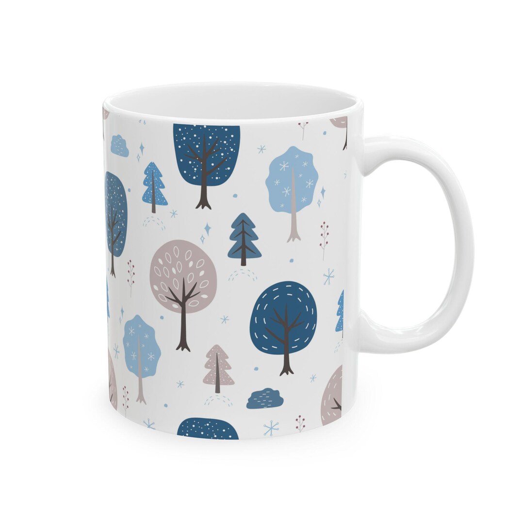 Pink and Blue Color Trees Mug.wildlife Mug.nature Coffee Mug.forest Tea ...