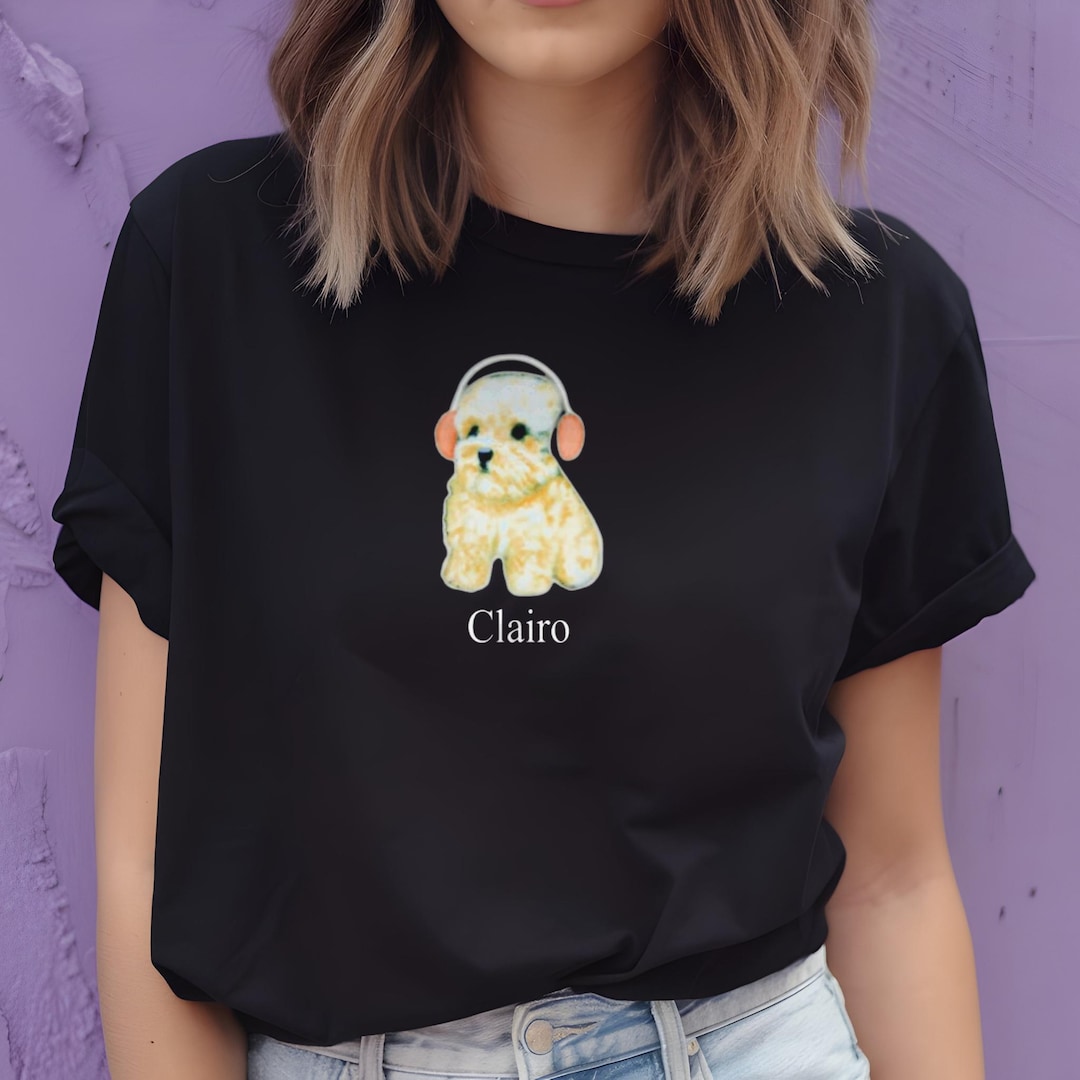 Clairo Dog Puppy Headphones Shirt, Y2k Cute Trend Gift Graphic Shirt ...