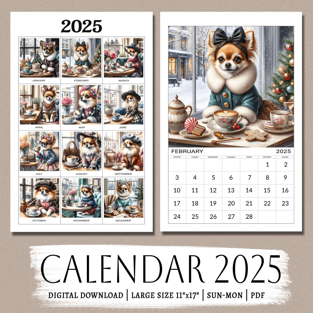 Dog Calendar 2025 - Funny Cute Wall Decor for Dog Lovers | Minimalist ...