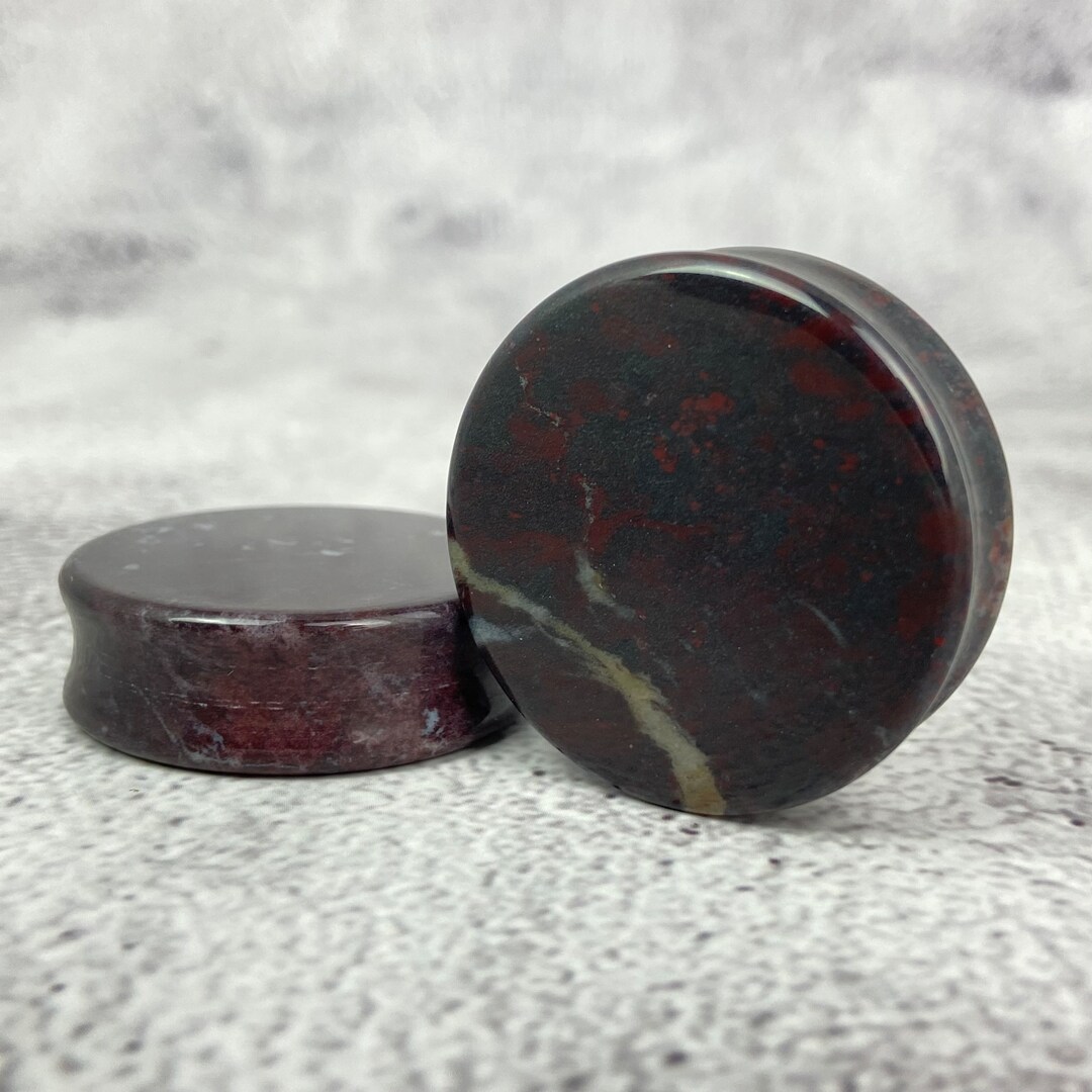 Large Gauge Pair of Brecciated Jasper Stone Plugs (STN-640) - 28mm ...