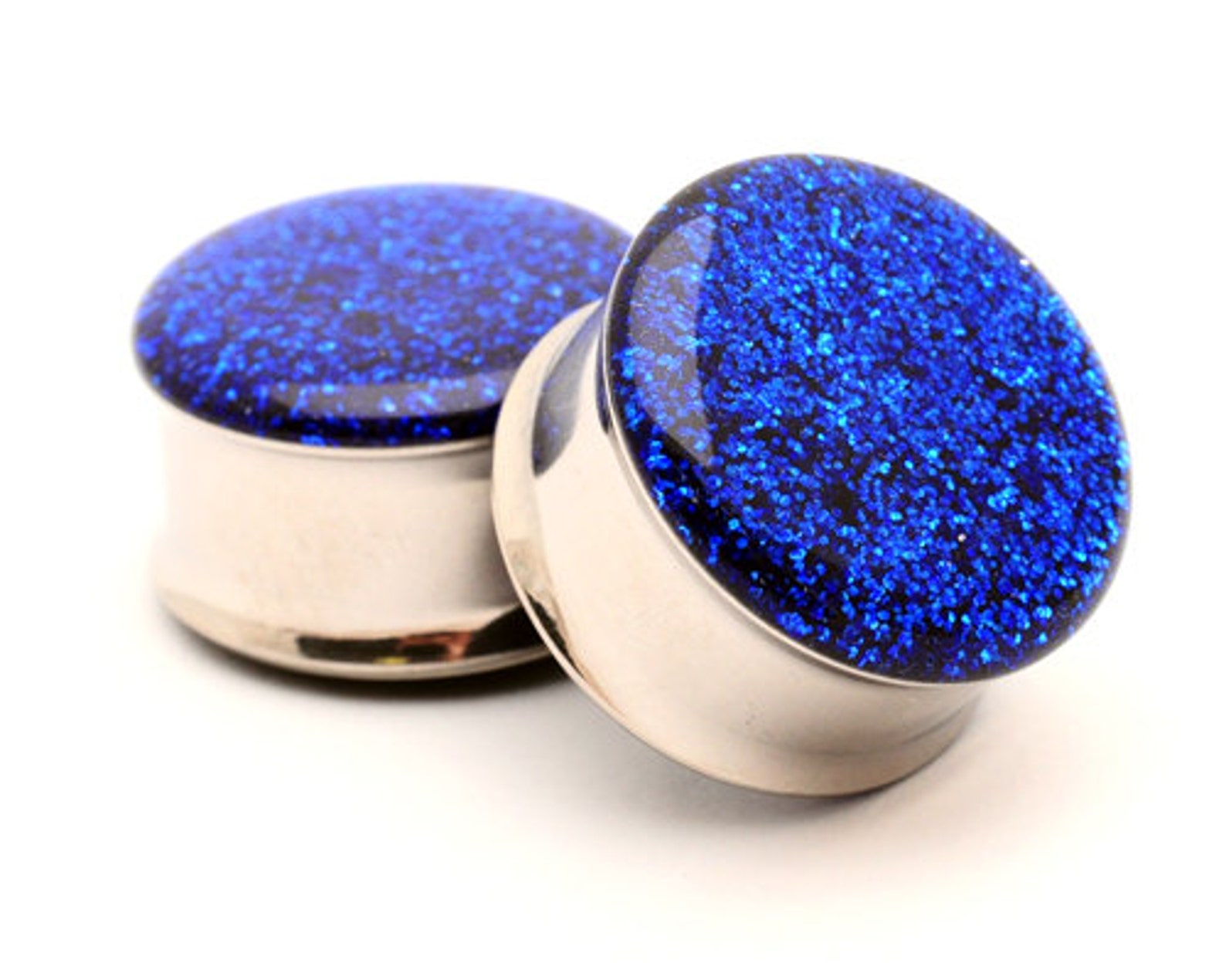 Embedded Sapphire Glitter Plugs Gauges 16g 14g 12g 10g - Etsy