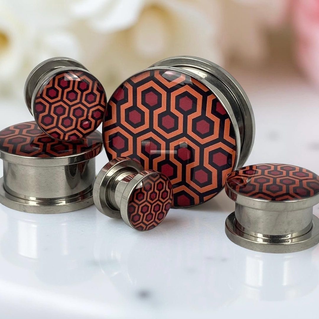 Overlook Picture Plugs – Surgical Steel, Geometric Pattern (pair) - Etsy