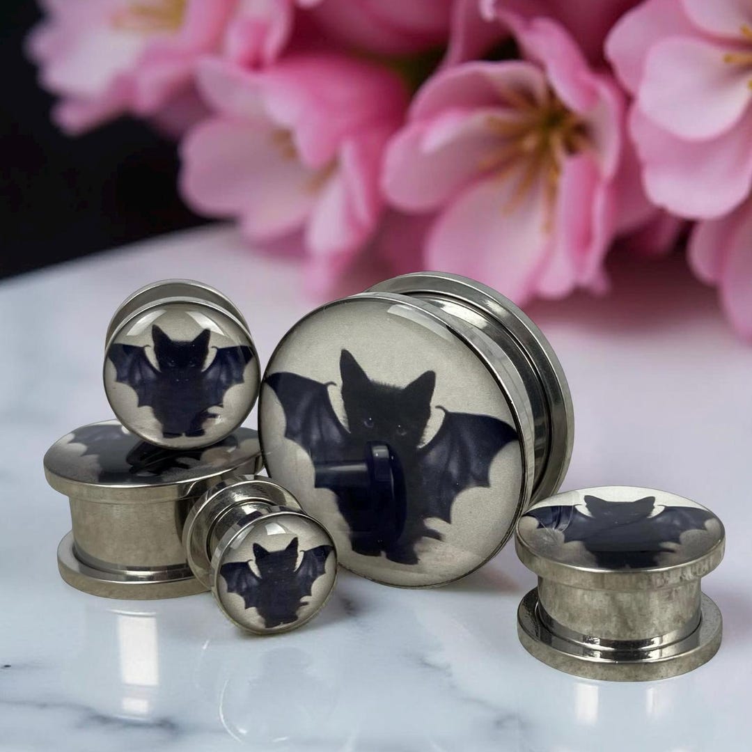 Vampire Bat Cat Surgical Steel Plugs Gauges - Etsy