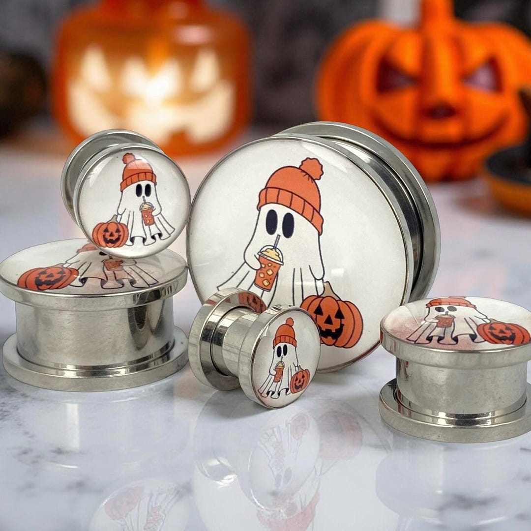 Cute Ghost Style 3 Stainless Steel Picture Plugs - Halloween Style - Etsy