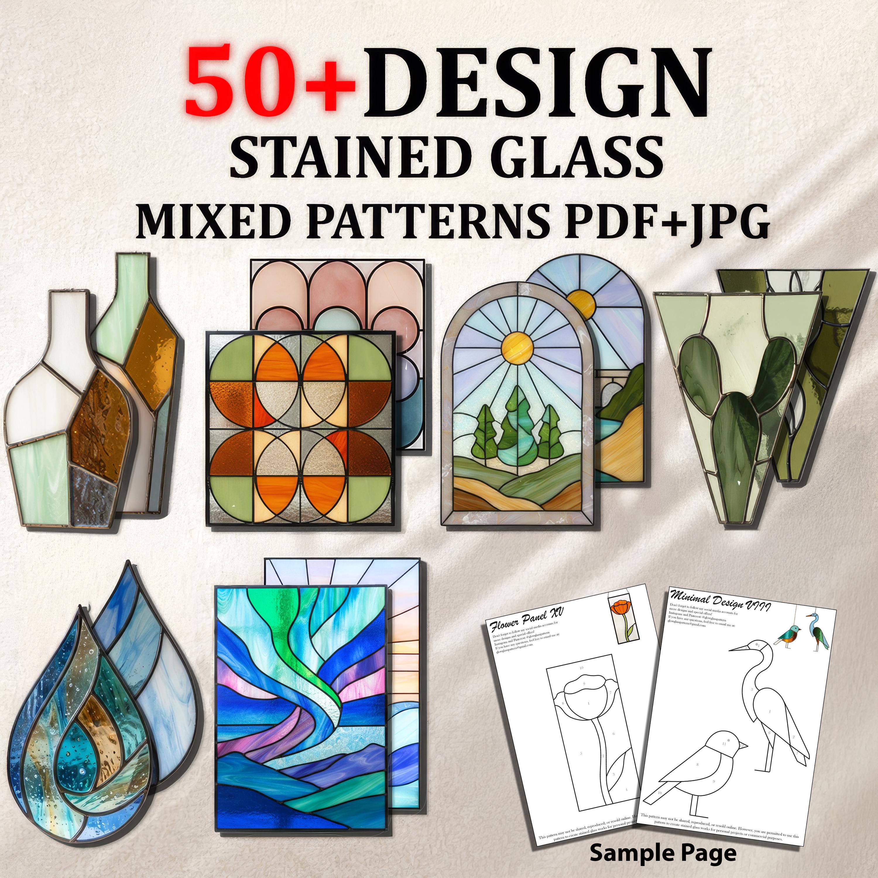 50+ Stained Glass Suncatcher Patterns PDF JPG - Etsy