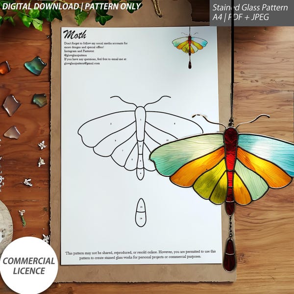 Stained Glass Moth - Etsy