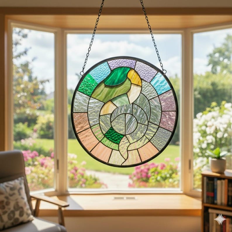 Snake Mandala Stained Glass Pattern | Spiritual Serpent Design - Etsy