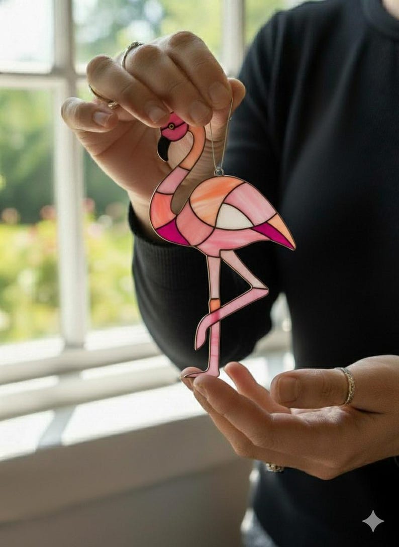 Flamingo Stained Glass Pattern | Elegant Flamingo PDF Design | DIY ...