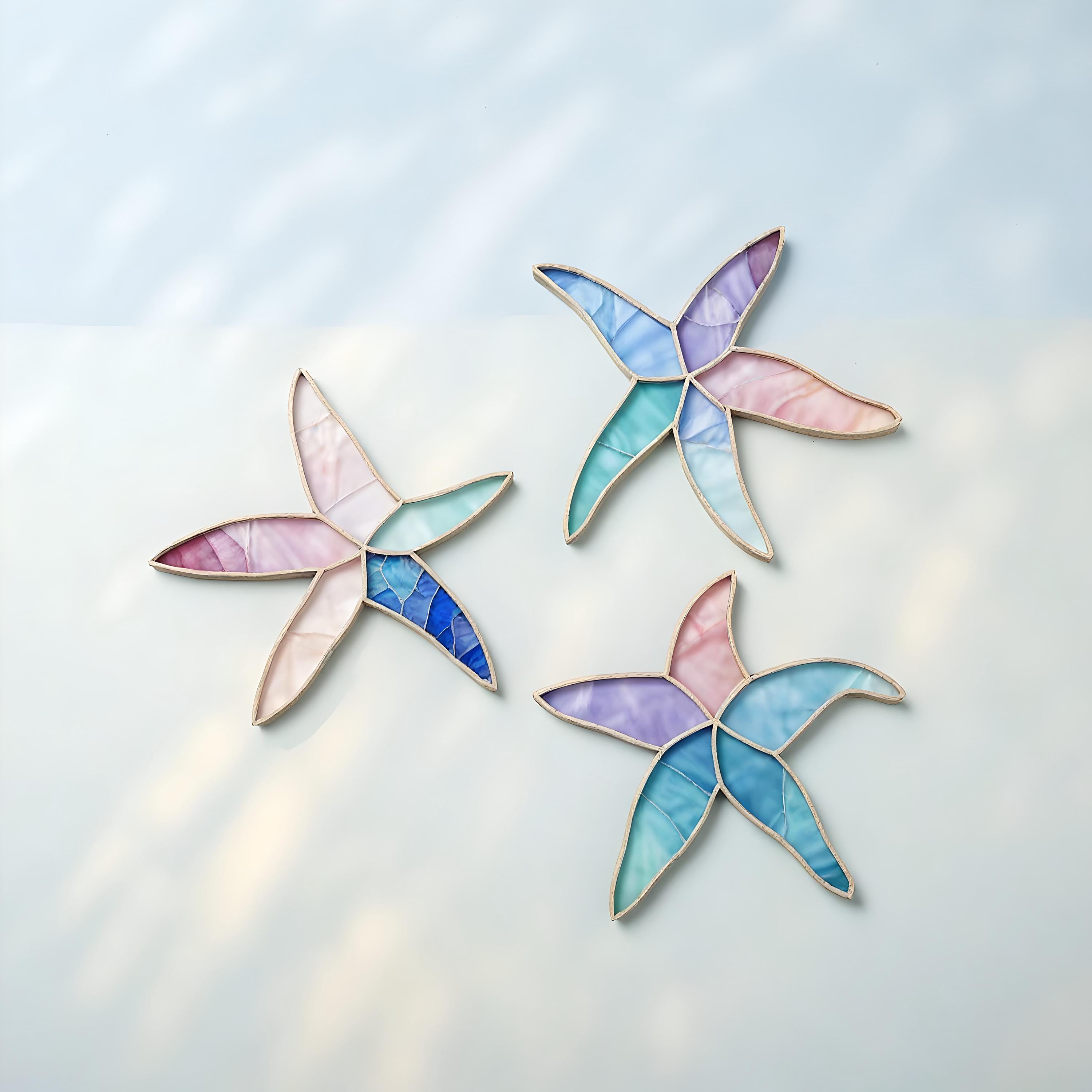 Starfish Stained Glass Pattern: Modern Sun Catcher Design (digital ...