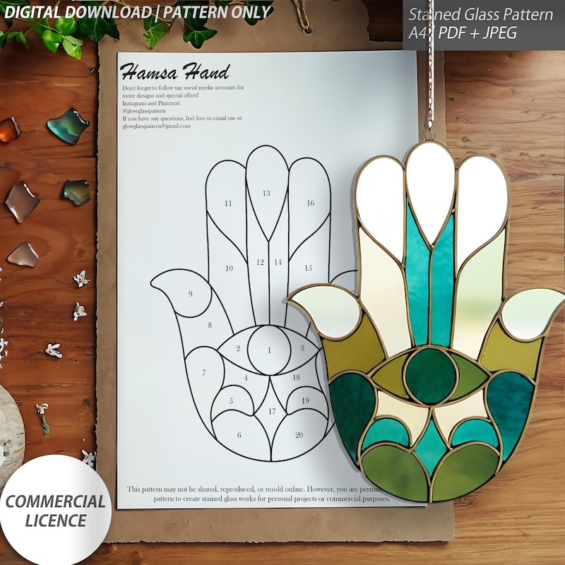 Hand Hamsa Stained Glass - Etsy