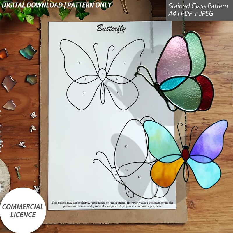 Glass Lamp Butterfly - Etsy