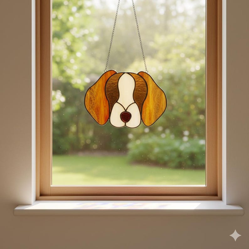 Dog Head Stained Glass Patterns 5 Unique Designs Digital Download PDF ...