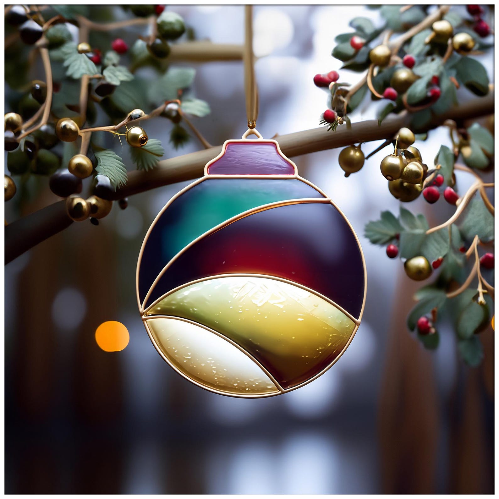 5 Christmas Tree Ornament Stained Glass Patterns – 3x3 Inches – Digital ...