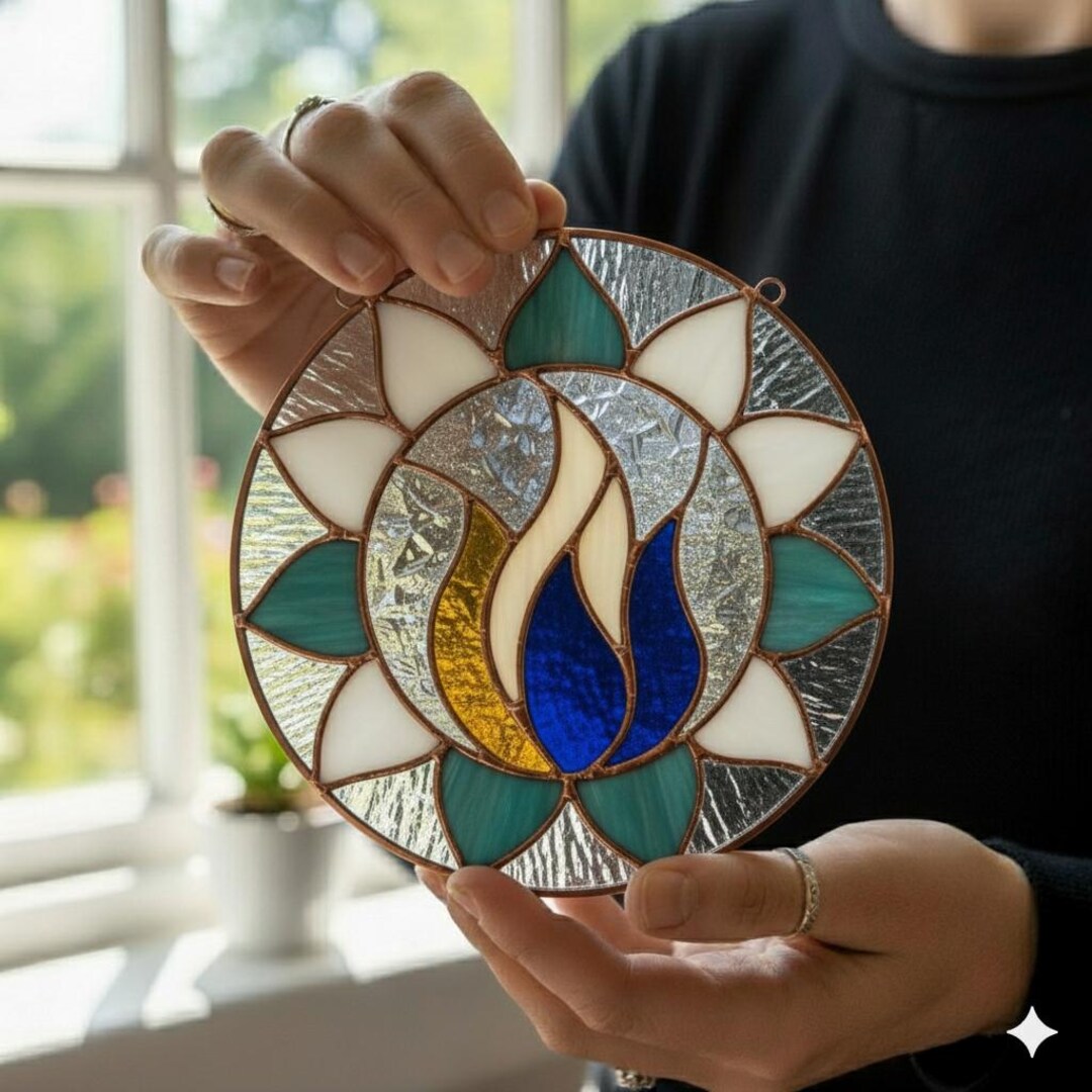 Flame Mandala Stained Glass Pattern | Fire Inspired Digital Design - Etsy