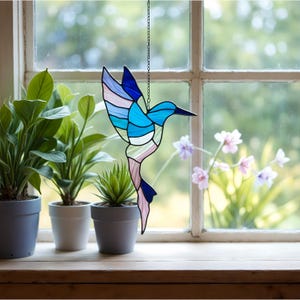 Hummingbird Stained Glass Pattern – 7.5x4.5 Inch Design – Digital ...