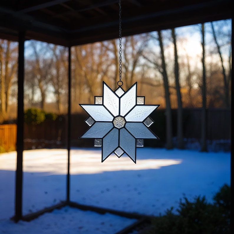 Triple Snowflake Stained Glass Pattern – 3 Designs on a Single Page ...