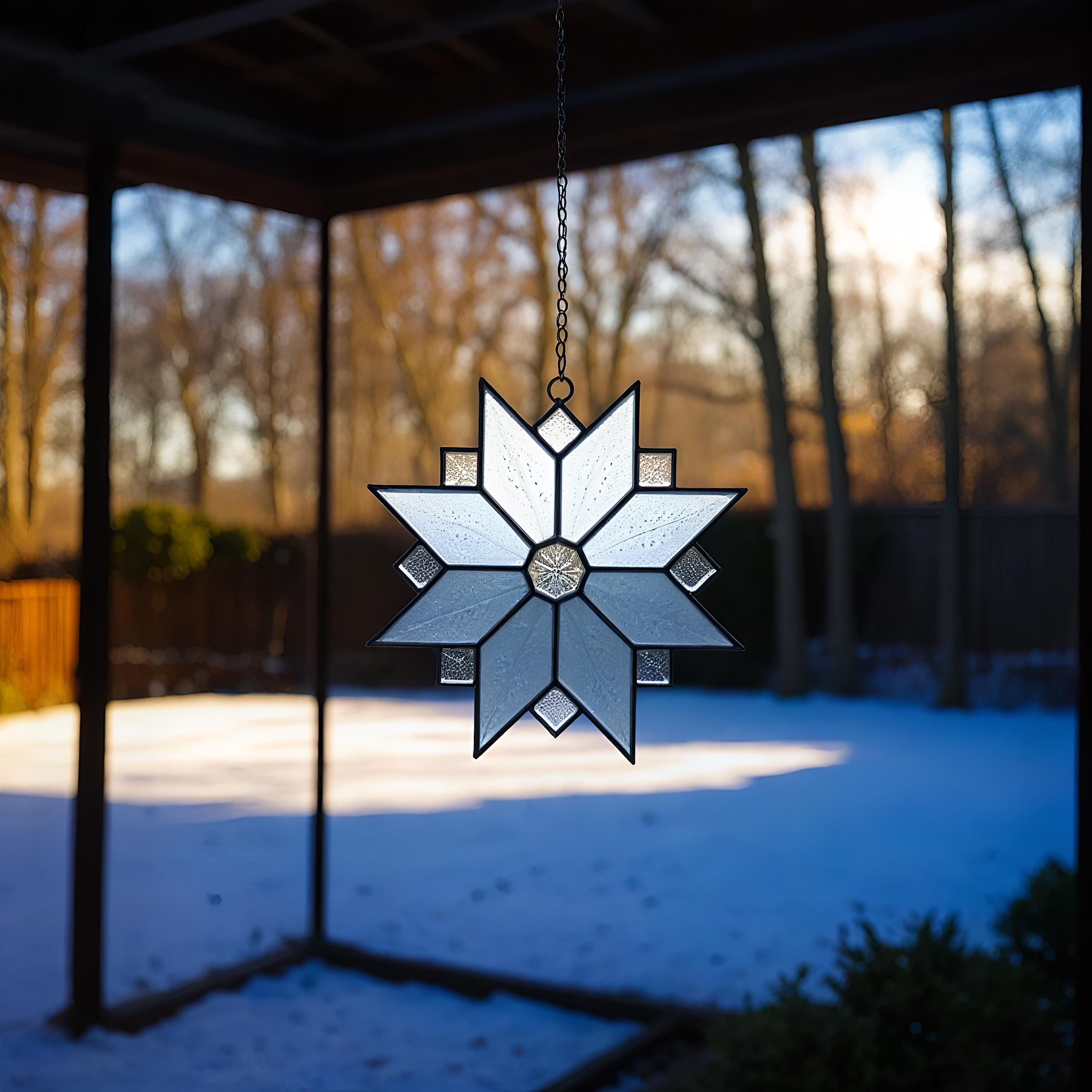 Triple Snowflake Stained Glass Pattern – 3 Designs on a Single Page ...
