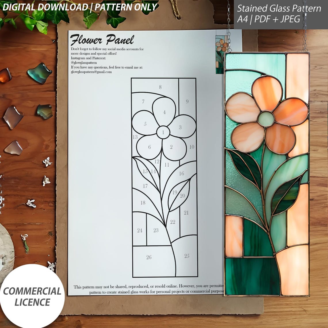 Floral Panel Stained Glass Patterns – Digital Download - Etsy