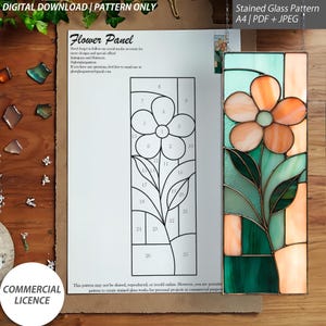 Floral Panel Stained Glass Patterns – Digital Download - Etsy