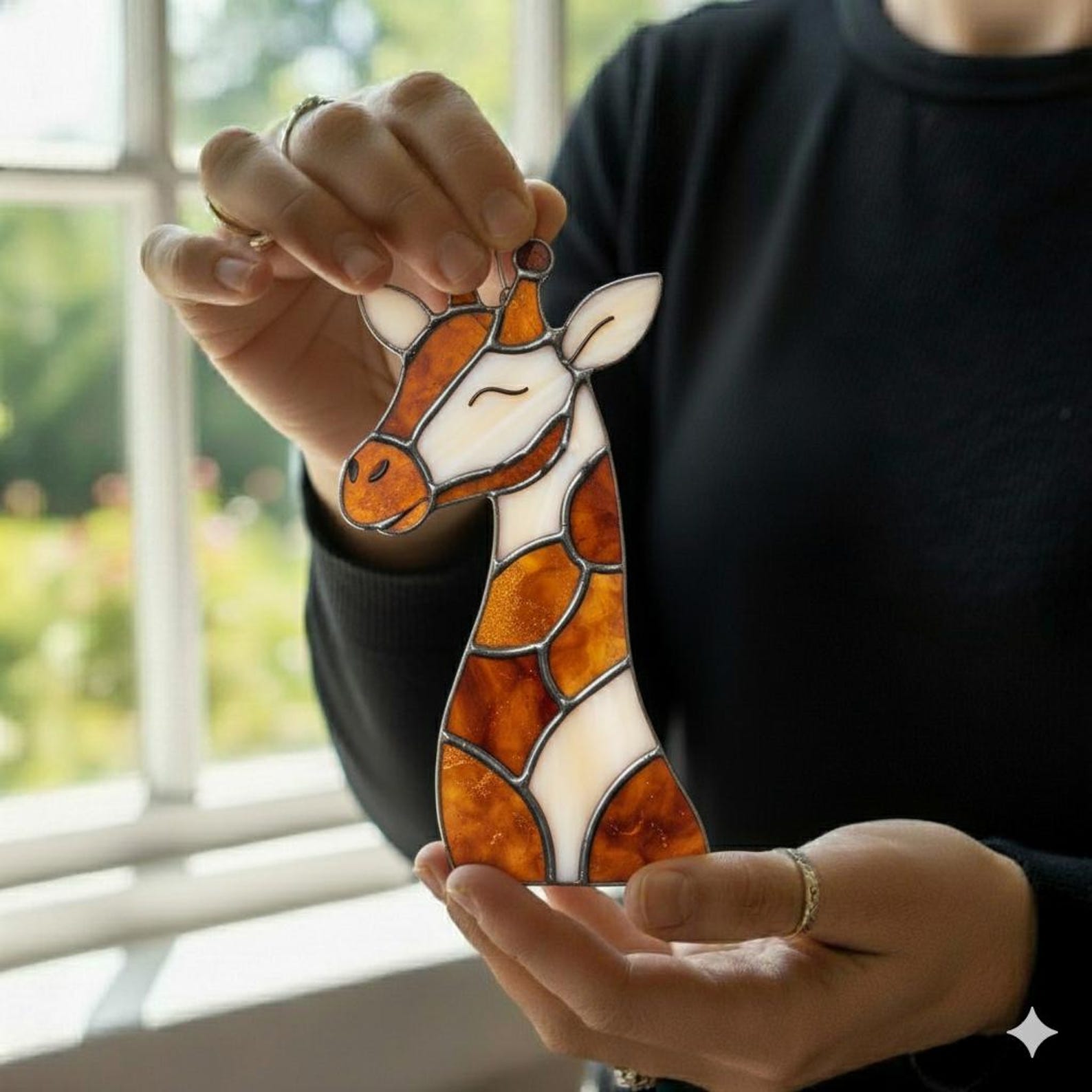 Giraffe Stained Glass Pattern | Elegant Animal Design | A4 PDF JPG ...