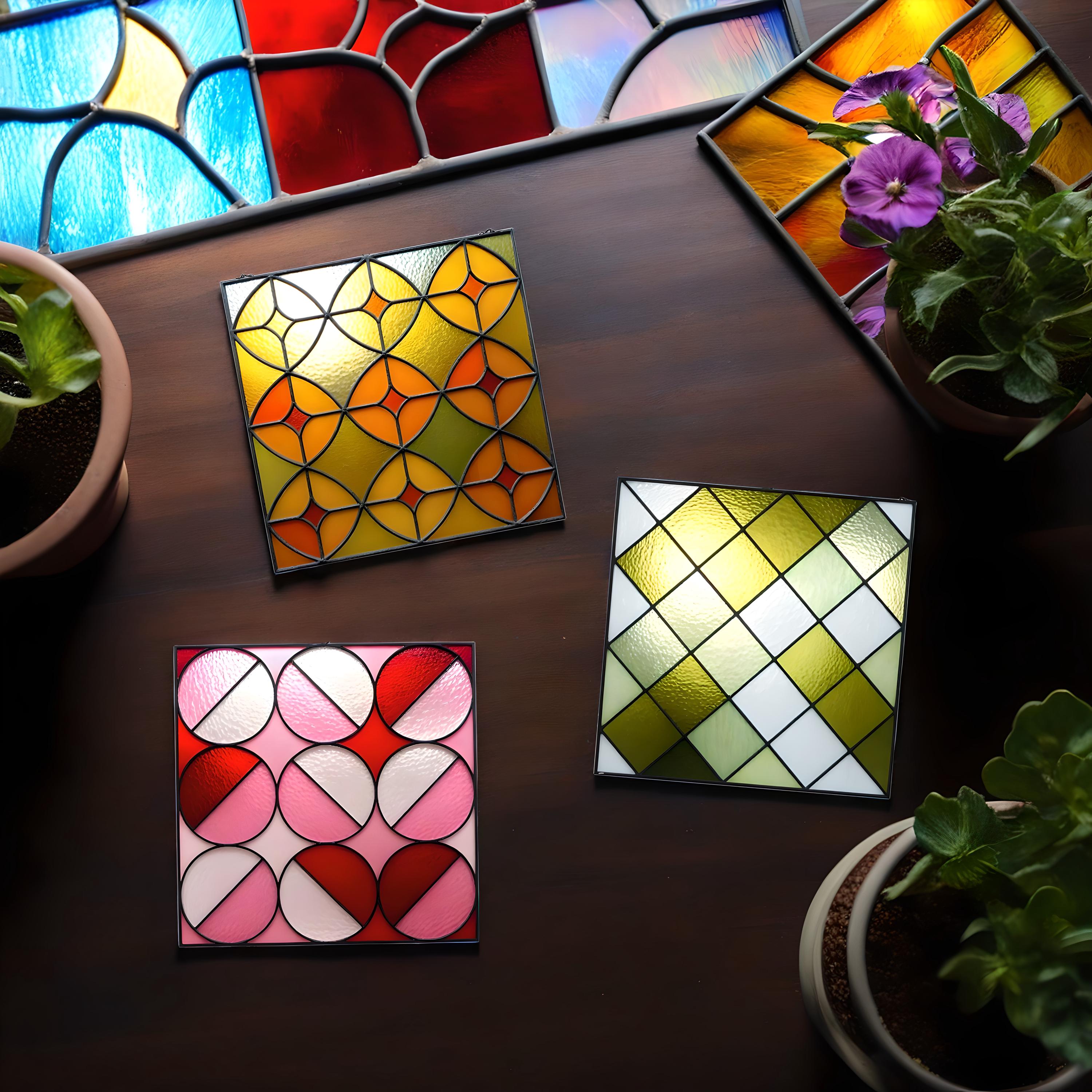 Geometric Stained Glass Patterns – 6 Unique Designs – Digital Download ...