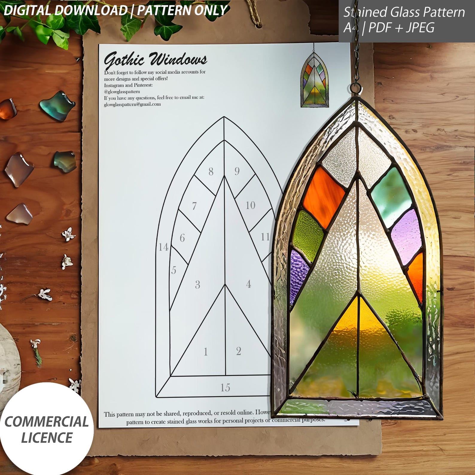 Gothic Window Stained Glass Pattern – Single Design – Digital Download ...